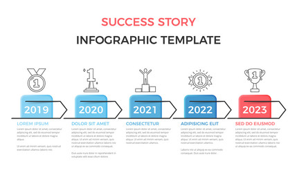 Timeline infograph chart with 5 steps template Vector Image