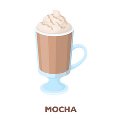 A cup of mocha with foamdifferent types coffee Vector Image