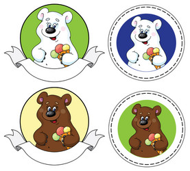Bear and icecream Royalty Free Vector Image - VectorStock