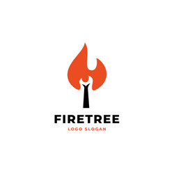 Fire tree trunk for forest fires logo concept Vector Image