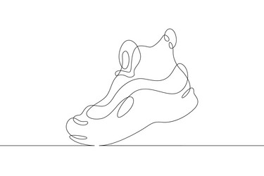 One continuous linesneakers for teenagers stylish Vector Image