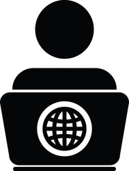 User icon with laptop computer male person Vector Image