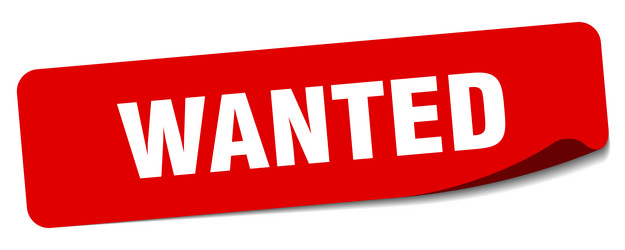 Wanted sticker wanted label Royalty Free Vector Image