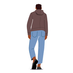 Young man working on a computer view from back Vector Image