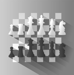 Chess figures on board Royalty Free Vector Image