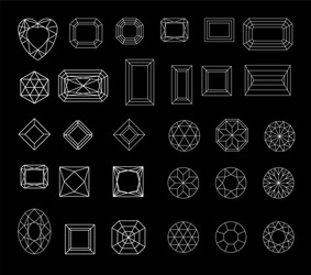 Diamond cuts and shapes Royalty Free Vector Image