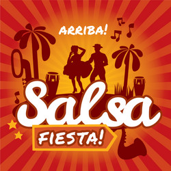 Salsa dance sticker salsa dance label Royalty Free Vector