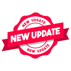 Modern label new update with bell banner element Vector Image