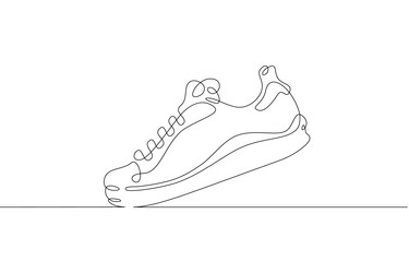 One continuous linesneakers for teenagers stylish Vector Image