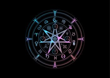 Wiccan symbol of protection set mandala wicca Vector Image