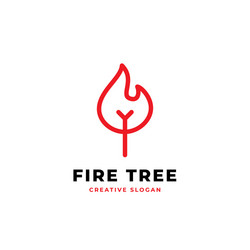Fire tree trunk for forest fires logo concept Vector Image