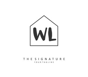 Wl initial letter handwriting and signature logo Vector Image