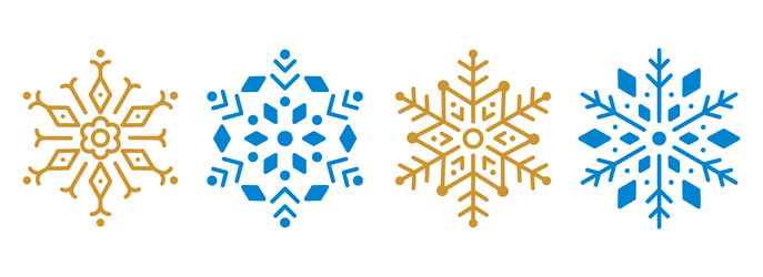 Snowflake icon blue silhouette snow flake sign Vector Image