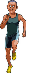 Cartoon man in sportswear running side view Vector Image