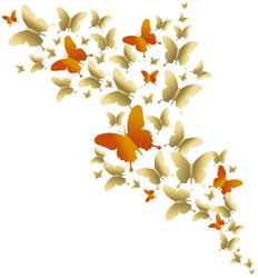 Butterflies set cute cartoons gold glitter Vector Image