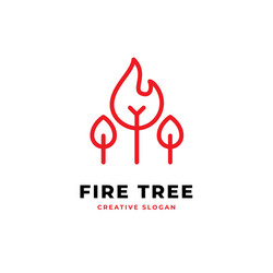 Fire tree trunk for forest fires logo concept Vector Image