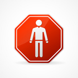 No stay zone forbidden sign on white Royalty Free Vector