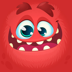 Funny cartoon monster face halloween Royalty Free Vector