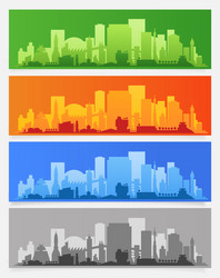 City skyline colored sets districts banners Vector Image