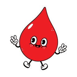 Funny cute blood drop characters bundle set Vector Image