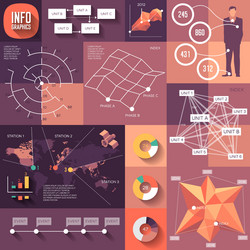 Infographics of flat design with long shadows Vector Image