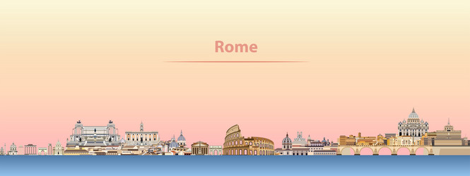 Rome city skyline on colorful gradient beautiful Vector Image