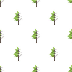 Tree half full of green leaf and half dry icon Vector Image