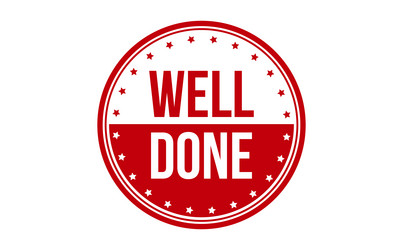Well done rubber stamp red done rubber Royalty Free Vector