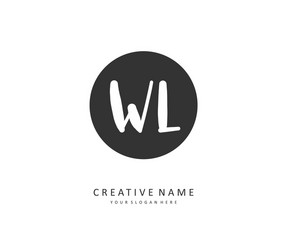 Wl initial letter handwriting and signature logo Vector Image