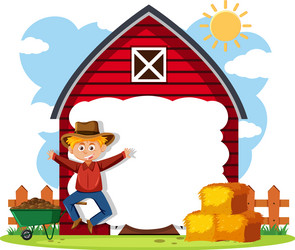 Barn house banner with farm theme Royalty Free Vector Image