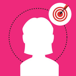 Silhouette woman target eps10 Royalty Free Vector Image