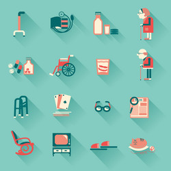 Elderly people and objects for life Royalty Free Vector