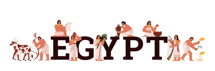 Egyptian mythology collection ancient Royalty Free Vector