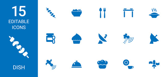 Dish icons Royalty Free Vector Image - VectorStock
