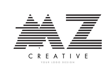 Creative golden letters mz m z logo with leading Vector Image