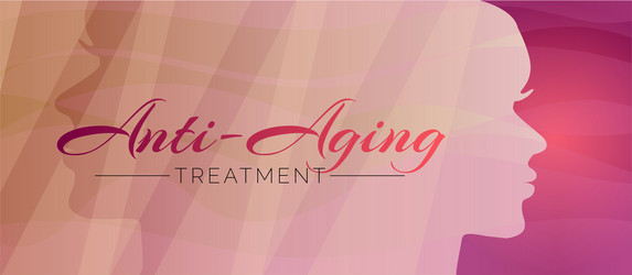 Anti-aging background with womans face Royalty Free Vector