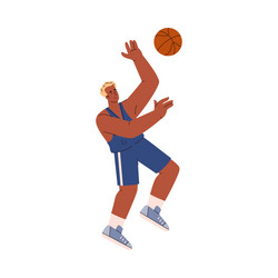 Basketball player man jumping to catch the ball Vector Image