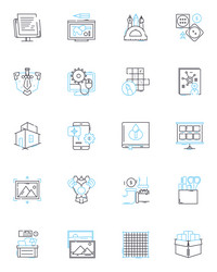 3d printing linear icons set filament extruder Vector Image