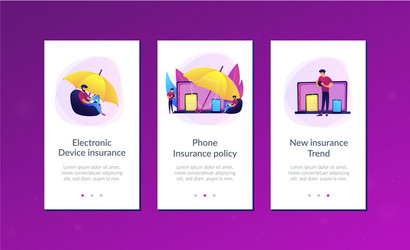 Electronic device insurance app interface template