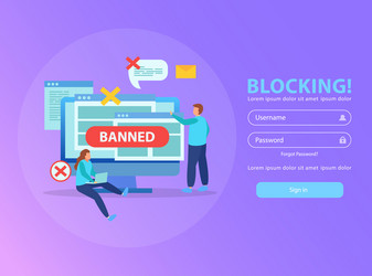 Internet blocking isometric background Royalty Free Vector