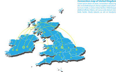 Colorful map uk united kingdom with regions Vector Image