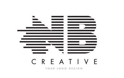 Creative white letters nb n b logo with leading Vector Image