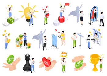 Self Esteem Improvement Composition Royalty Free Vector