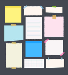 Torn notebook paper ripped edges note sheets Vector Image