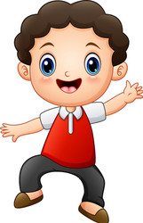 Cute little boy cartoon Royalty Free Vector Image