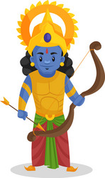 Indian lord rama cartoon character traditional Vector Image