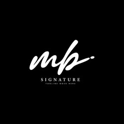 M u mu initial letter handwritten signature Vector Image