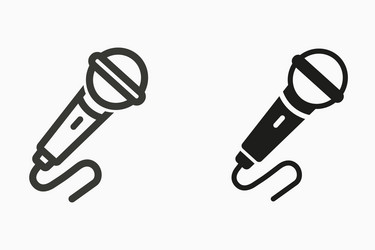 Minimal microphone icon or design element Vector Image