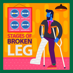 Bone fracture line cartoon drawing design Vector Image