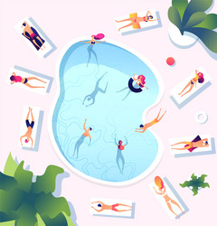 Man sunbathing top view Royalty Free Vector Image